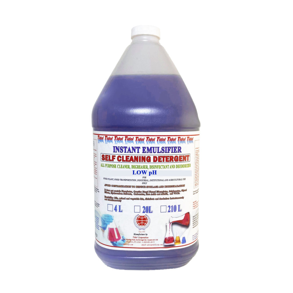 Self Cleaning Detergent - INSTANT EMULSIFIER LOW pH - Tidol Corp